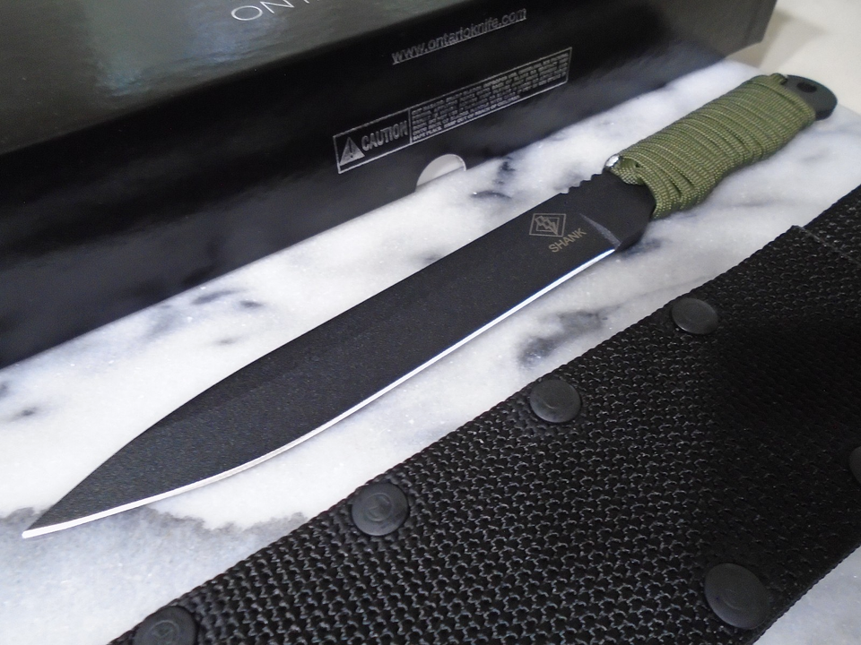 Ontario OKC Ranger Shank Fixed Blade Knife Full Tang 1095 CS Dagger USA ...