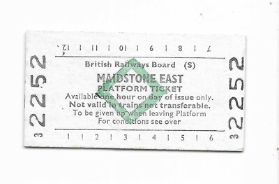 1981 Maidstone East BRB(S) Edmondson Platform Ticket Green Diamond | eBay