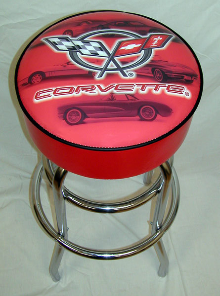 Chevy Corvette Vintage 5 Car Red Bar Stool Stools - NEW | eBay