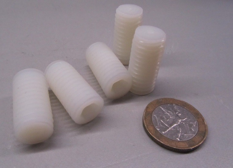 Nylon 66 Plastic Set Screws, Flat Point, 1/2"-13 x 1.00" Length, 25 ...