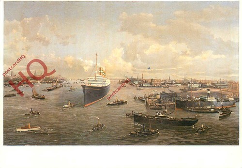 Postcard__MAASGEZICHT MET HET SS. STATENDAM II, C. VAN DER ZWALM [ART ...