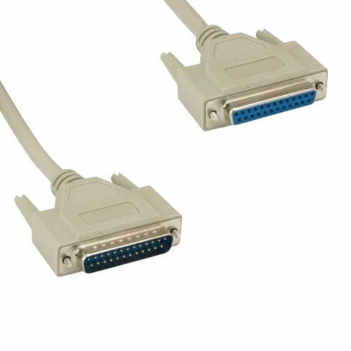10ft DB25 Male to Female Extension Cable 28AWG Serial RS-232 Printer ...