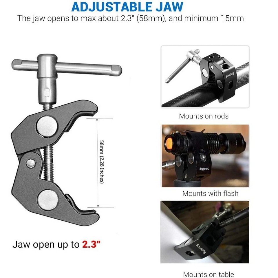 SmallRig Adjustable Camera Mount Clamp for Photo Studio Photography ...