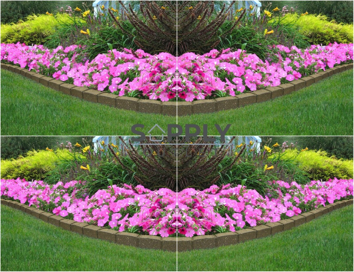 Roman Stone Edging Recycled Rubber Lawn Edging Flexi Curve Roman