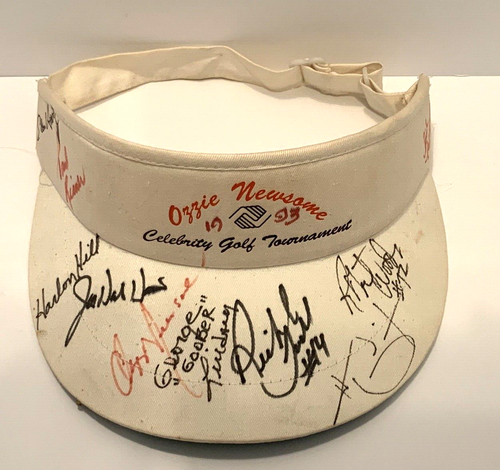 VTG. 1993 Ozzie Newsome Celebrity Golf Signed Visor: George Goober ...