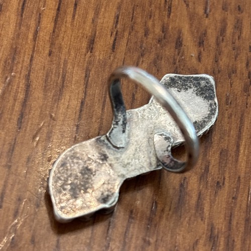 Zuni Dishta Style Ring Sterling Silver Turquoise Flowers Vintage Size 5 ...