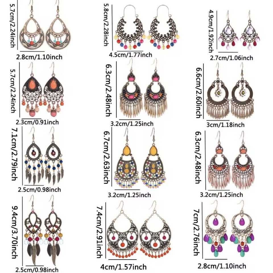 Lucky Brand Bohemian Ethnic Earrings Turquoise Inlaid Exquisite Dot ...