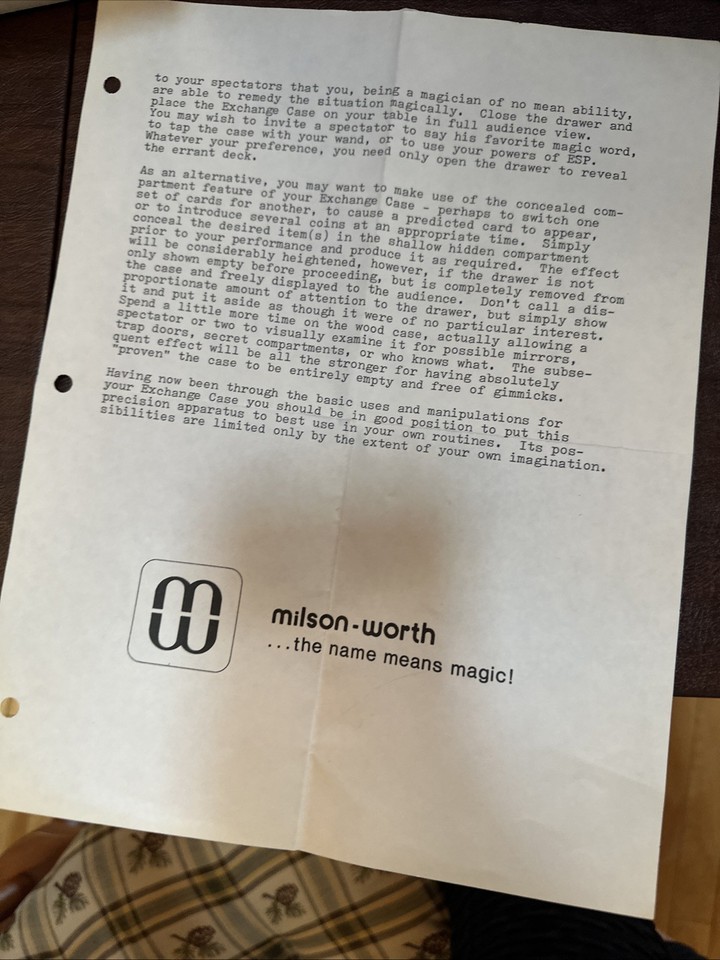 Vintage Milson-worth Exchange Case Magic Trick | eBay