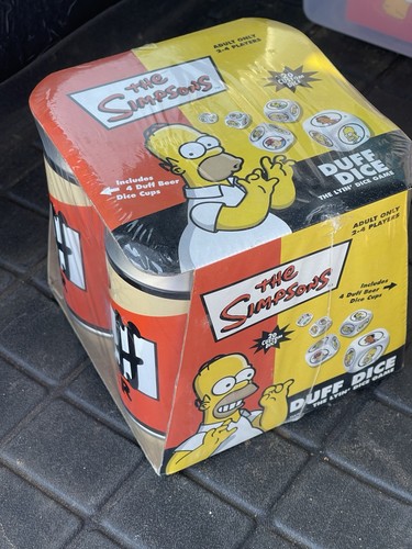 The Simpsons DUFF DICE THE LYIN’ DICE GAME w/ 4 DUFF Beer Cups ...