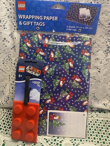 Lego minifigure Christmas Wrapping Paper 2 sheets w/ 2 tags Lego ...