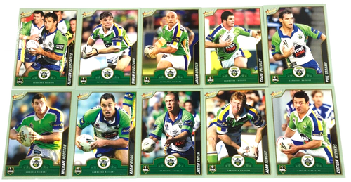 2006 SELECT NRL ACCOLADES CARD BASE CARD FULL TEAM SET CANBERRA RAIDERS ...