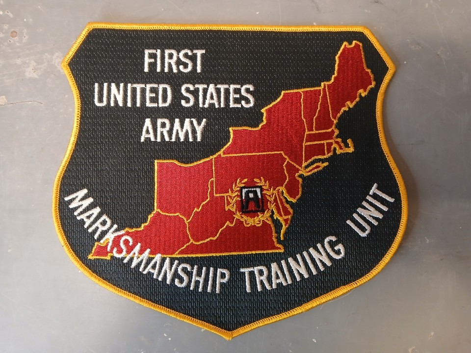 1950s 60s 1st US Army Marksmanship Shield Lg Jacket Patch Korean War Era 8 x 9 | eBay