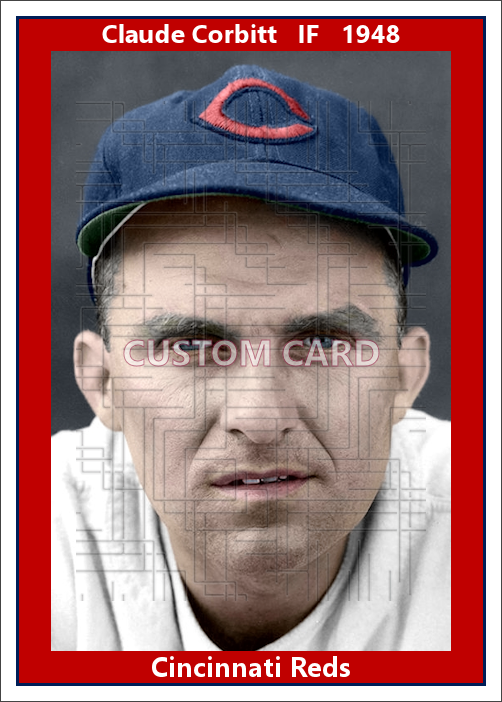 Claude Corbitt - 1948 Cincinnati Reds - 2.5 x 3.5 custom card (blank ...