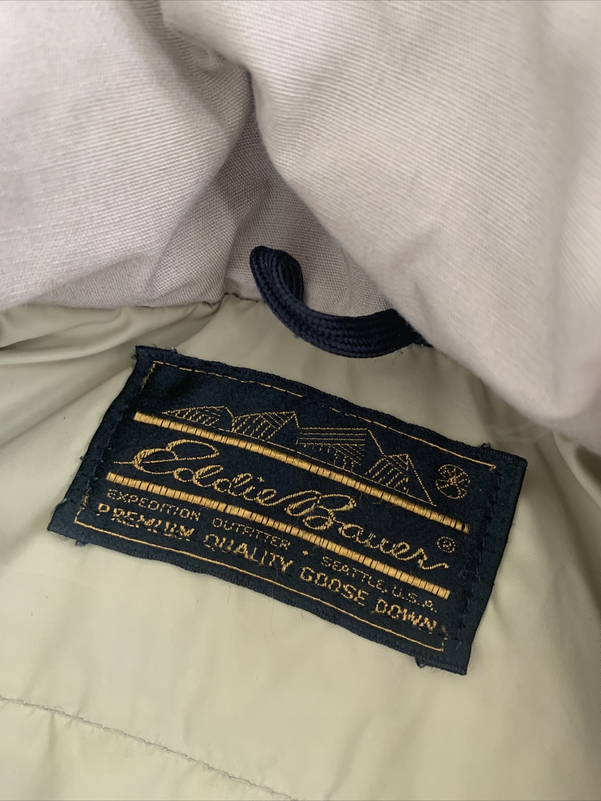 Vintage Eddie Bauer Goose Down Beige Lined Winter Tre… - Gem