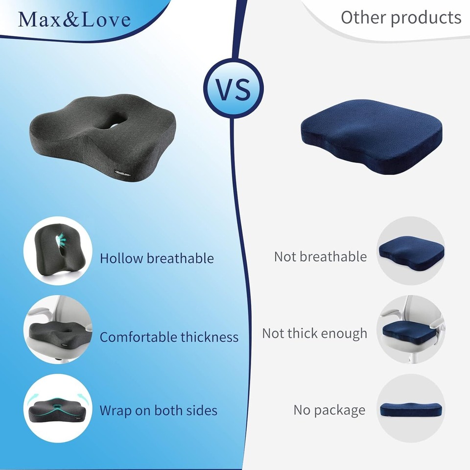 Orthopedic Seat Cushion Pillow For Sciatica Prostate Tailbone ...