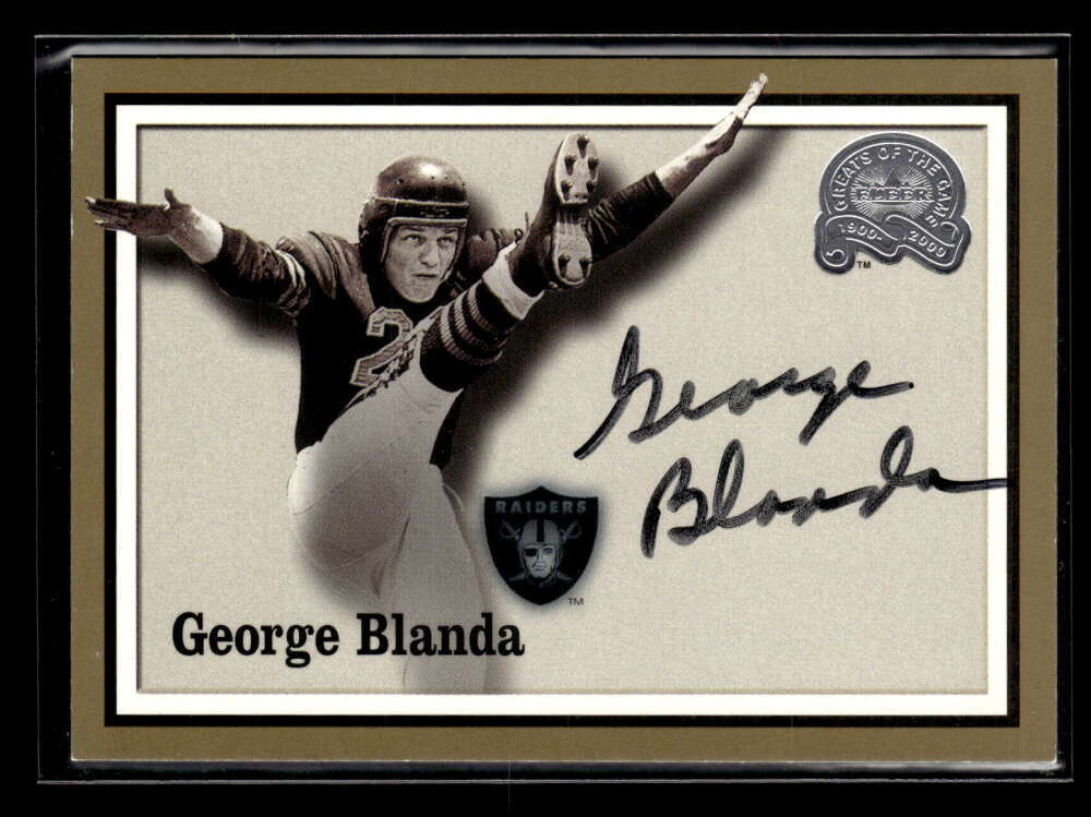 2000 Fleer Greats of the Game George Blanda Autograph Auto Raiders ...