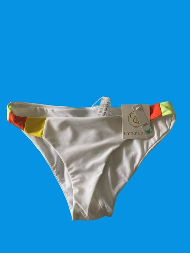NWT Cyn & Luca Large Med. Coverage Bikini Bottoms (white/Multicolor) | eBay