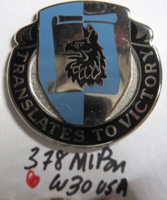 Army DUI DI CB clutchback 378th MILITARY INTELLIGENCE BATTALION mi bn ...
