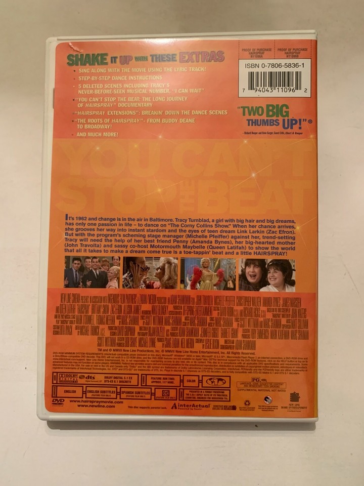 2007 Hairspray Shake And Shimmy Edition DVD John Travolta | eBay