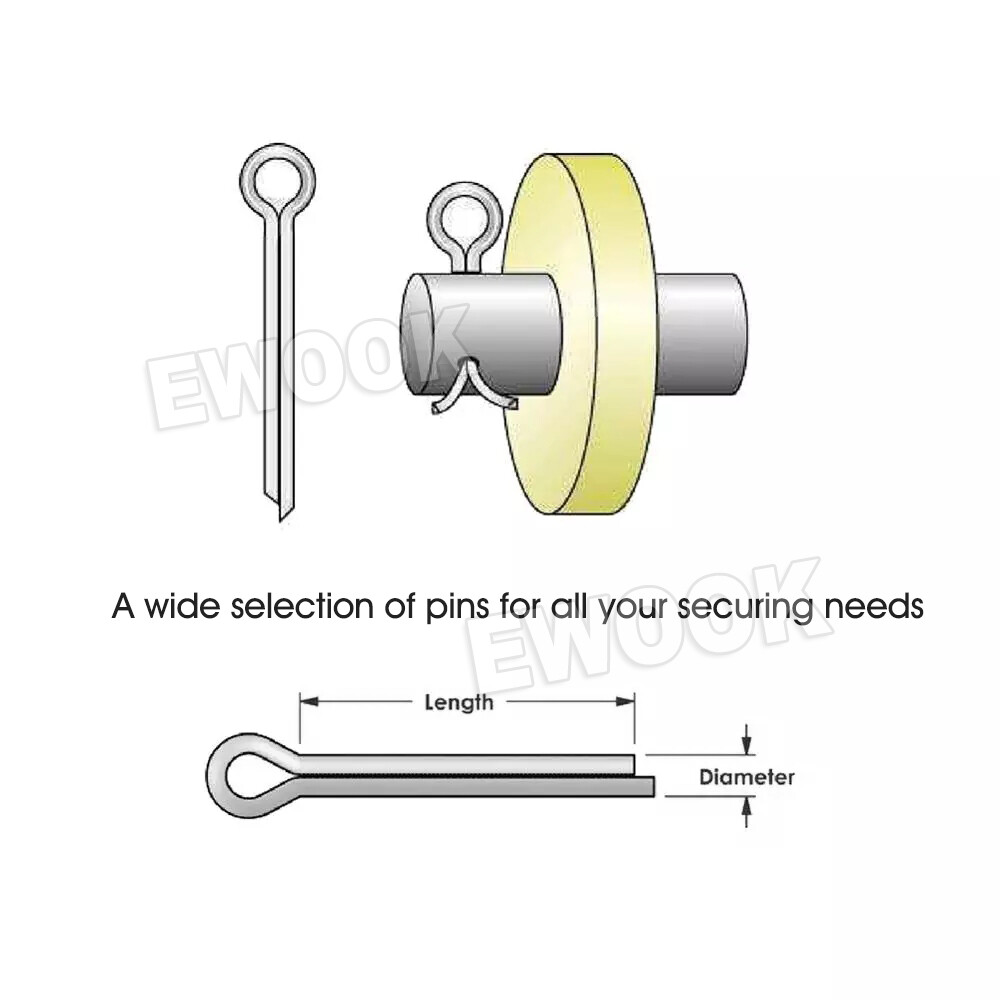 555pc Cotter Pin Assortment Set Grab Split Fixings Securing Lock Pins ...
