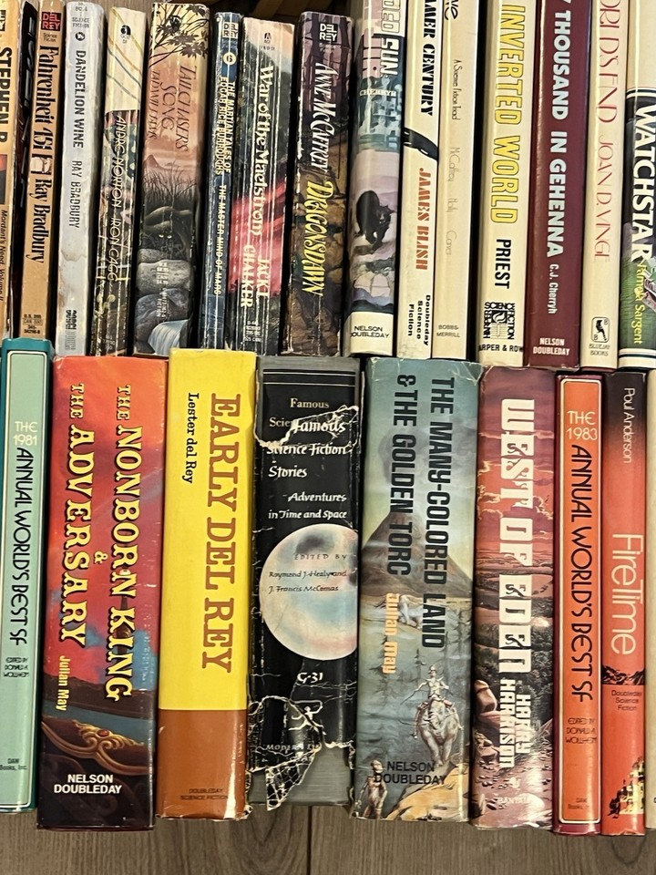 Lot Of 74 Vintage 70s 80s 90s Sci-Fi Fantasy Horror Books Hardcover ...