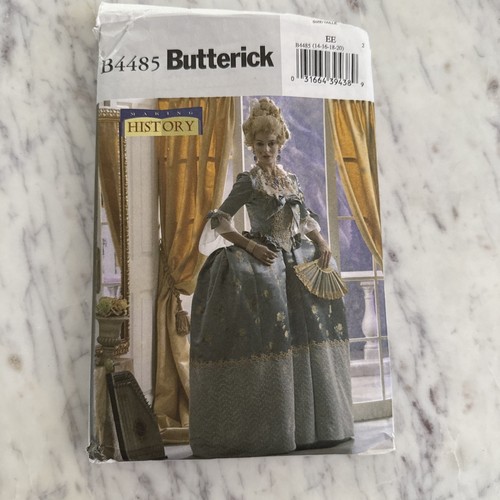 Butterick 4485 Costume Sewing Pattern Size 14-20 OOP 18th Century Making History | eBay