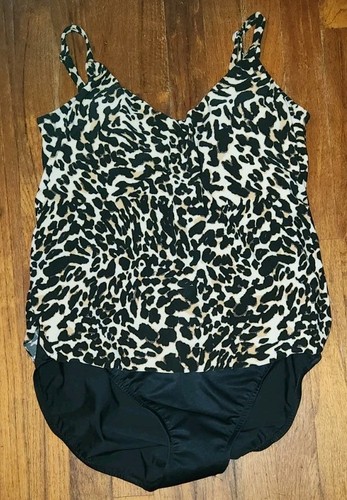 Trimshaper By Miraclesuit Women 1 Piece Swimsuit Size 14 Animal Print ...