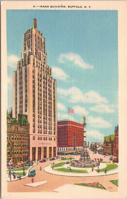 Vintage Rand Building Buffalo NY Metrocraft Linen Postcard 1940s Unused ...