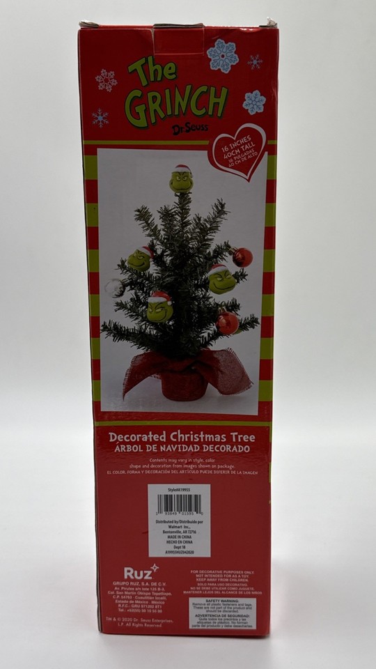 The Grinch GRINCHMAS DR SEUSS 16" DECORATED CHRISTMAS TREE RUZ New Open ...