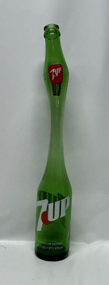 Vtg 70's 7UP Bottle Stretched Art Glass Retro Green Fair Amusement Park ...