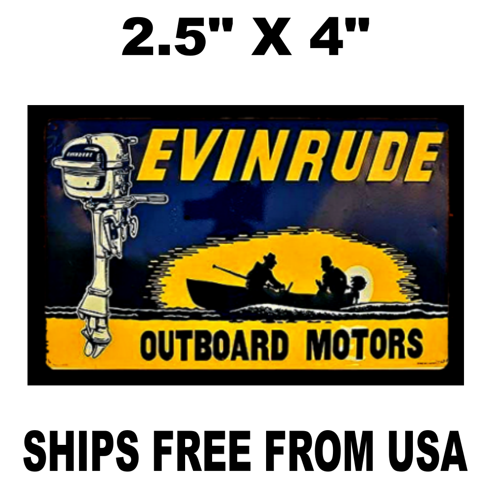 Evinrude Outboard Motors Sticker Sign, Vintage Replica Retro Boating ...
