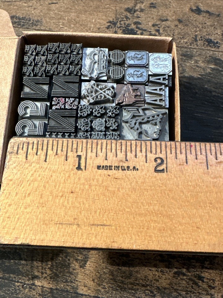 Printing Blocks “ Lead Ornamental Borders Dingbats” Variety of Designs ...