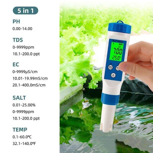 PH Meter TDS/EC/Salinity/Temperature Meter Digital Water Quality ...