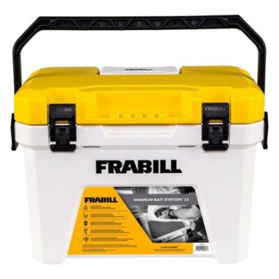 NEW FRABILL 13 QUART LIVE BAIT COOLER MAGNUM BAIT STATION W/ 12VOLT ...