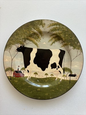 Warren Kimble Animal Collection Salad Plate Cow Sakura 2000 Good ...