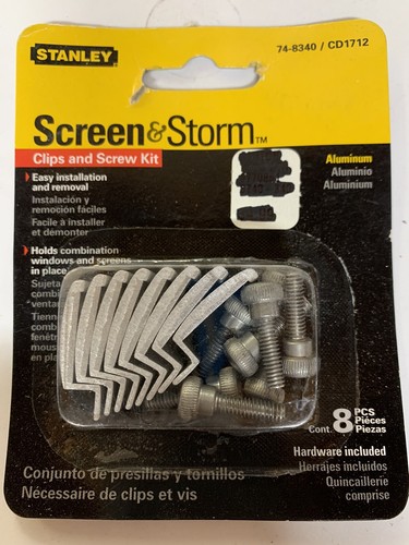 (10) Stanley Screen/Storm Door Clips and Screws “Aluminum” | eBay