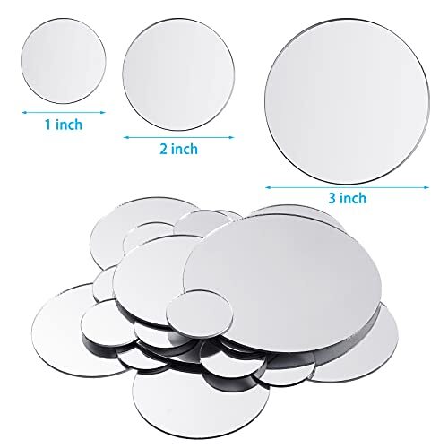 100 Pieces Mini Size Round Mirror Small Round Mirror Adhesive Mirror ...