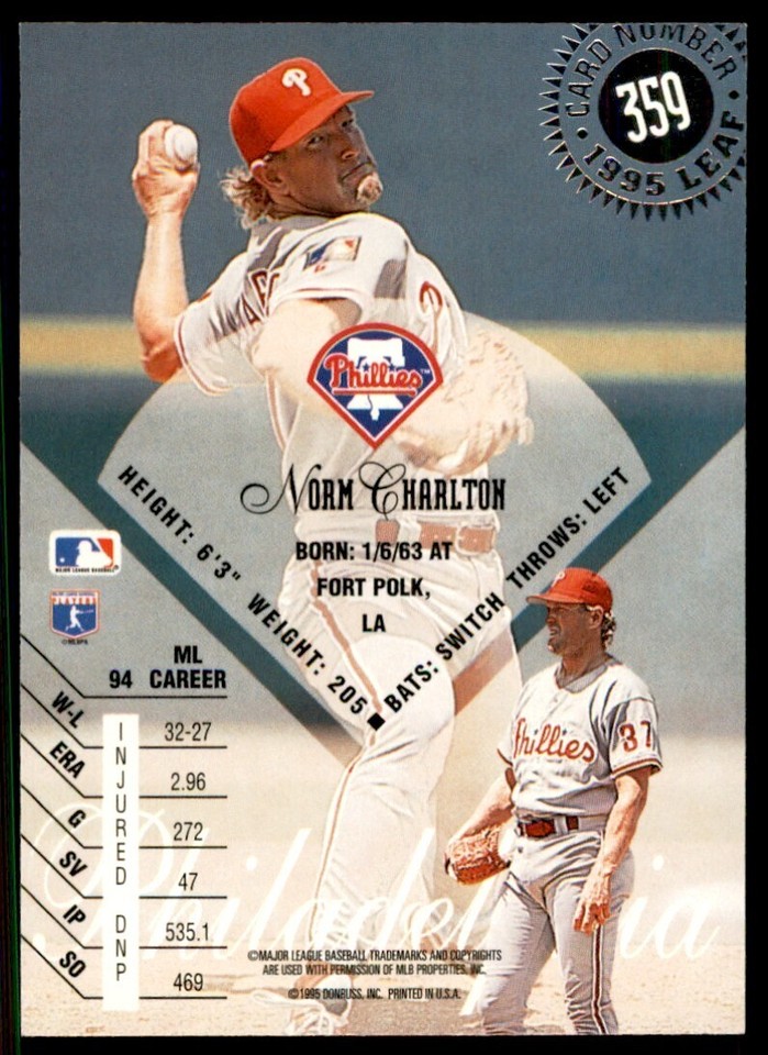 1995 Leaf Norm Charlton Baseball Cards #359 | eBay