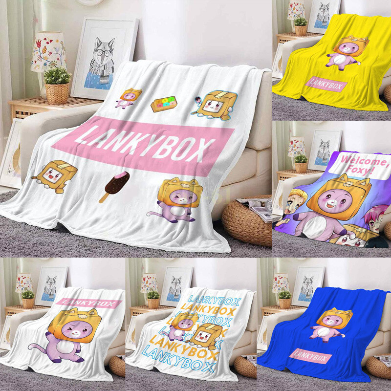 Lankybox Flannel Blanket Sofa Bed Blanket Soft Warm Sherpa Throw Xmas ...