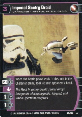 Star Wars TCG - A New Hope - Imperial Sentry Droid #20 Rare | eBay