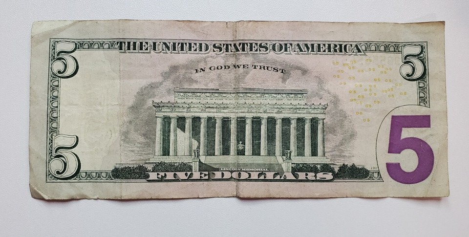 5 of a Kind $5 Five Dollar Bill Three In A Row 5s Fancy Serial Number ...