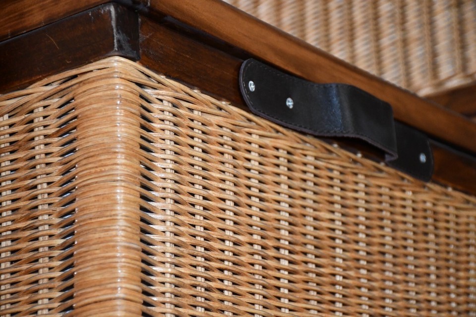 Large wicker Blanket box / rattan toy chest / cane storage trunk | eBay UK