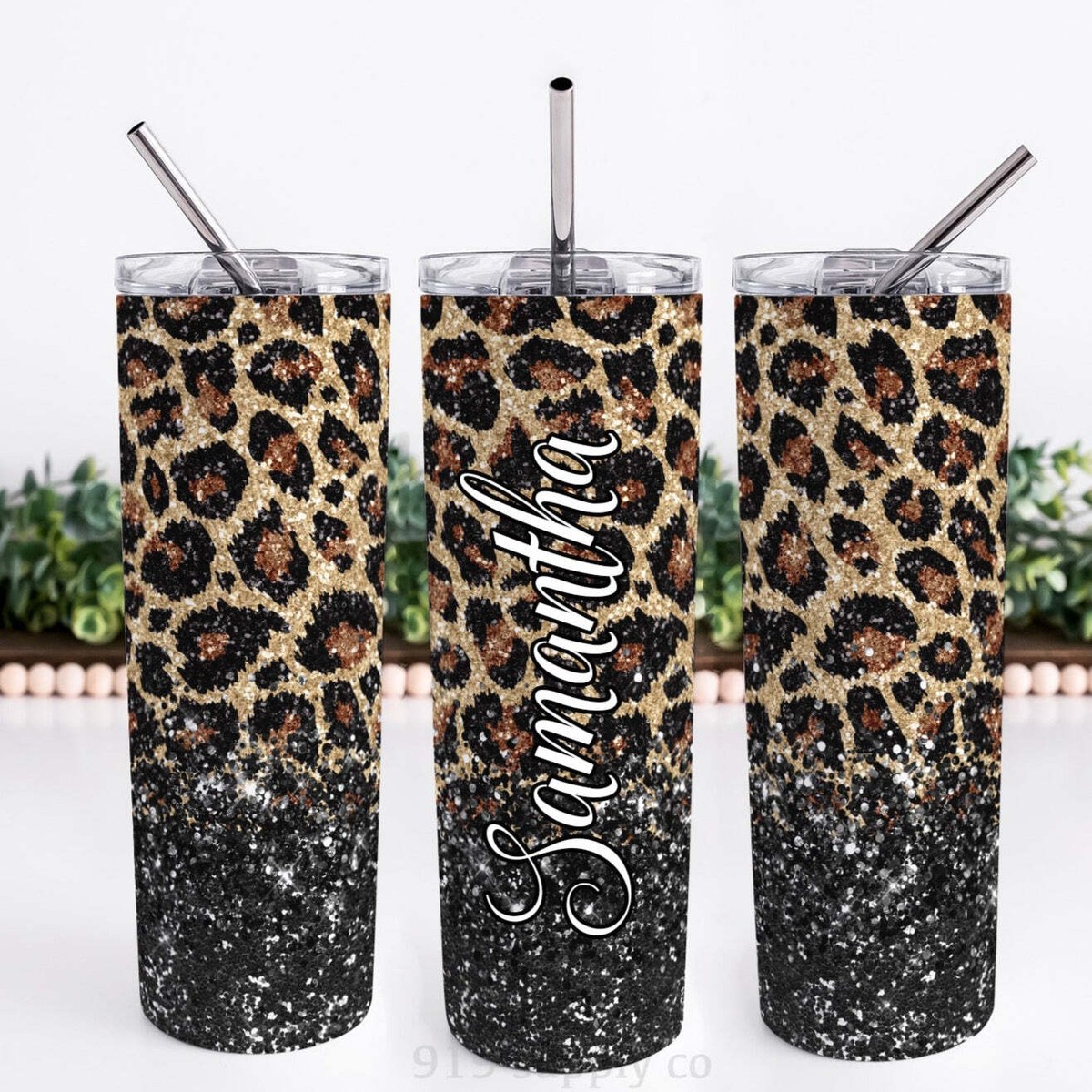 Glitter Personalized Tumblers Personalised Name Frosted Glitter