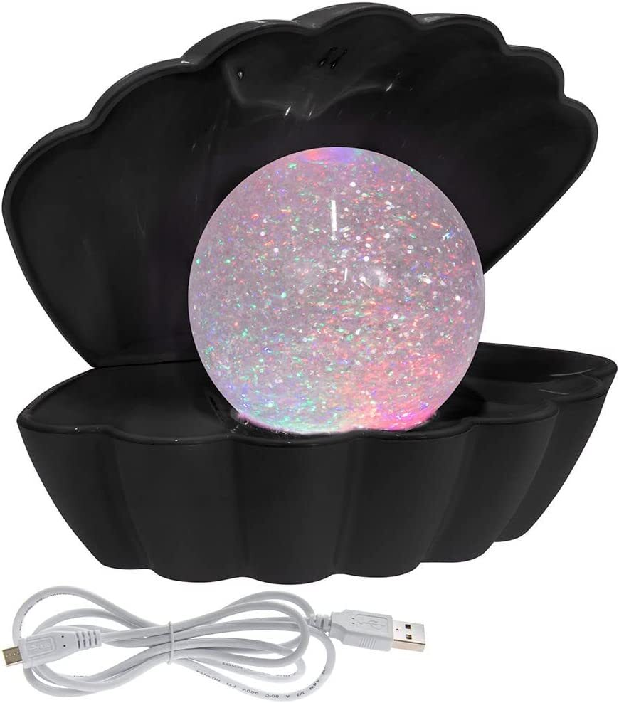Glitter Pearl Sea Shell Colour Changing LED Mood Light - Colour Choice ...