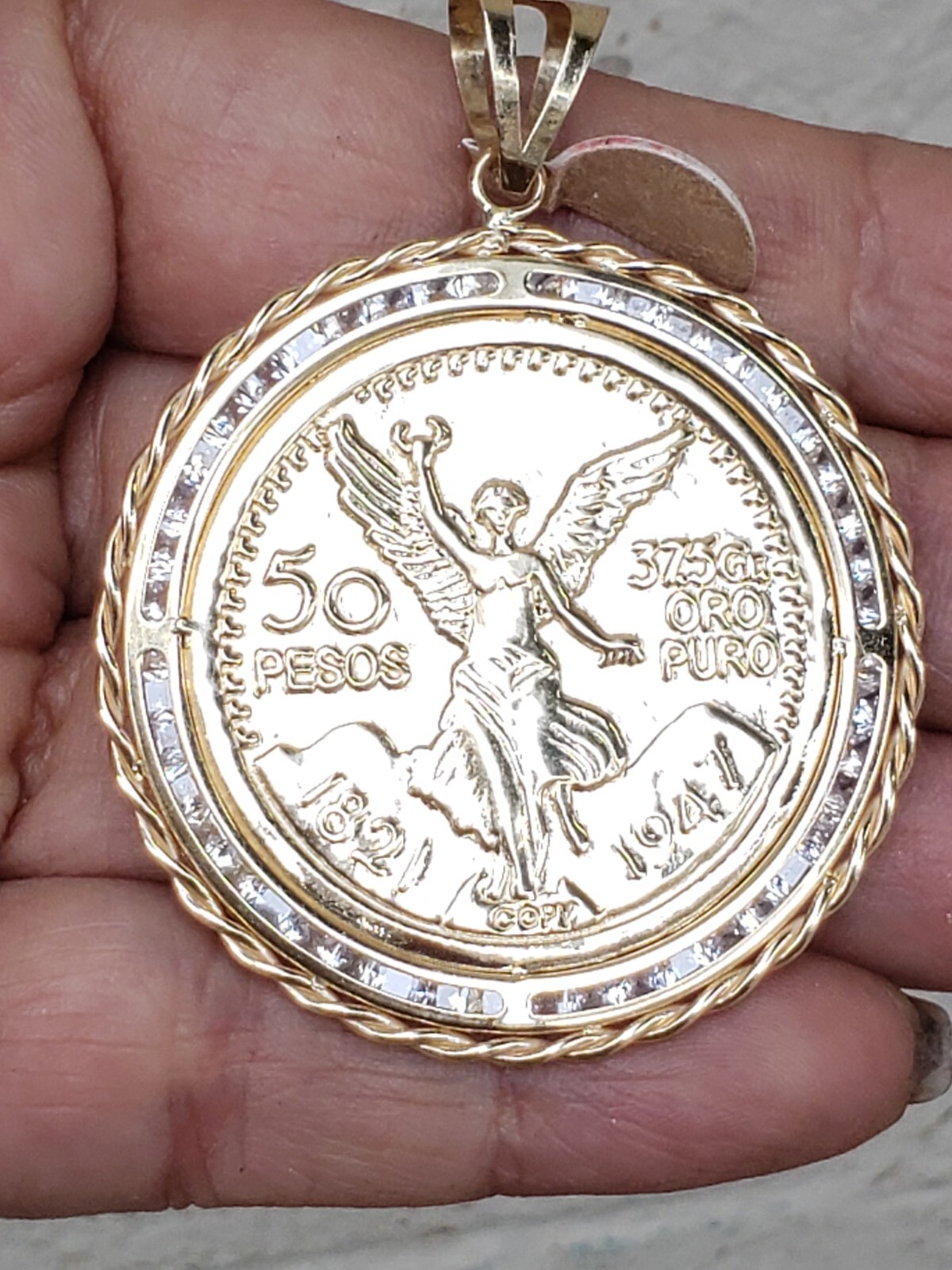 14k solid gold thinner 50 pesos centenario Coin Bezel Frame pendant | eBay