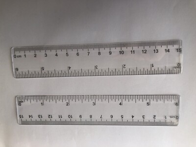 2 Pack Ruler Small Clear Plastic INCHES & CENTIMETERS measuring 6 ...