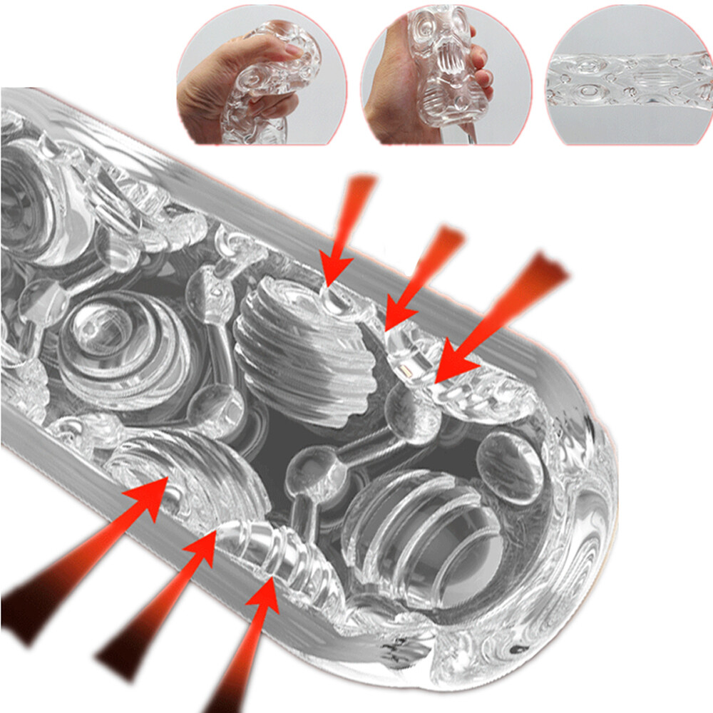 Lifelike Pocket Pussy Masturbators 3D Dual Channel Anal Vagina Sex Toy ...