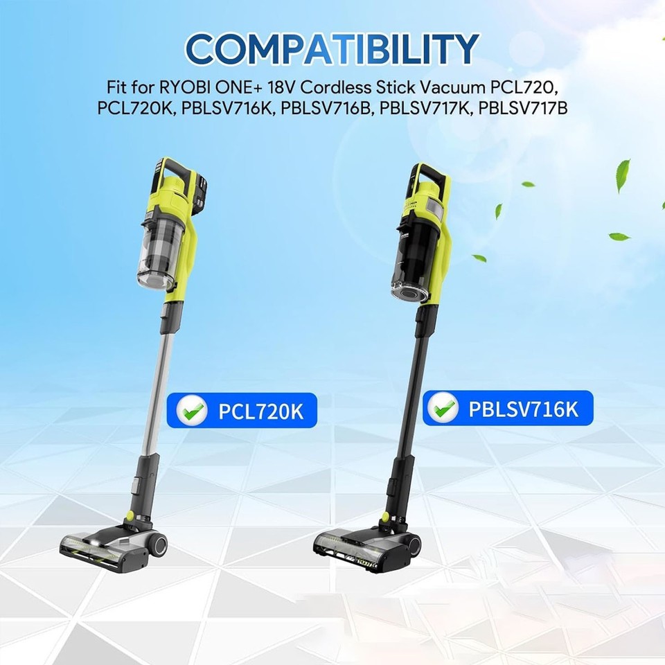 Compatible with Ryobi Stick Vacuum PCL720 PBLSV716 PBLSV717 Part ...
