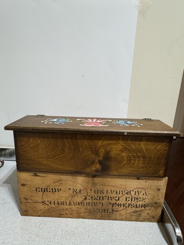 Vintage Wooden Slant Top Lectern Writing Stationary Lap Desk Box Art ...