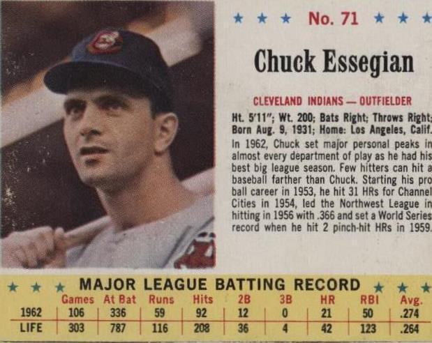1963 Jell-O - Chuck Essegian #71 for sale online | eBay